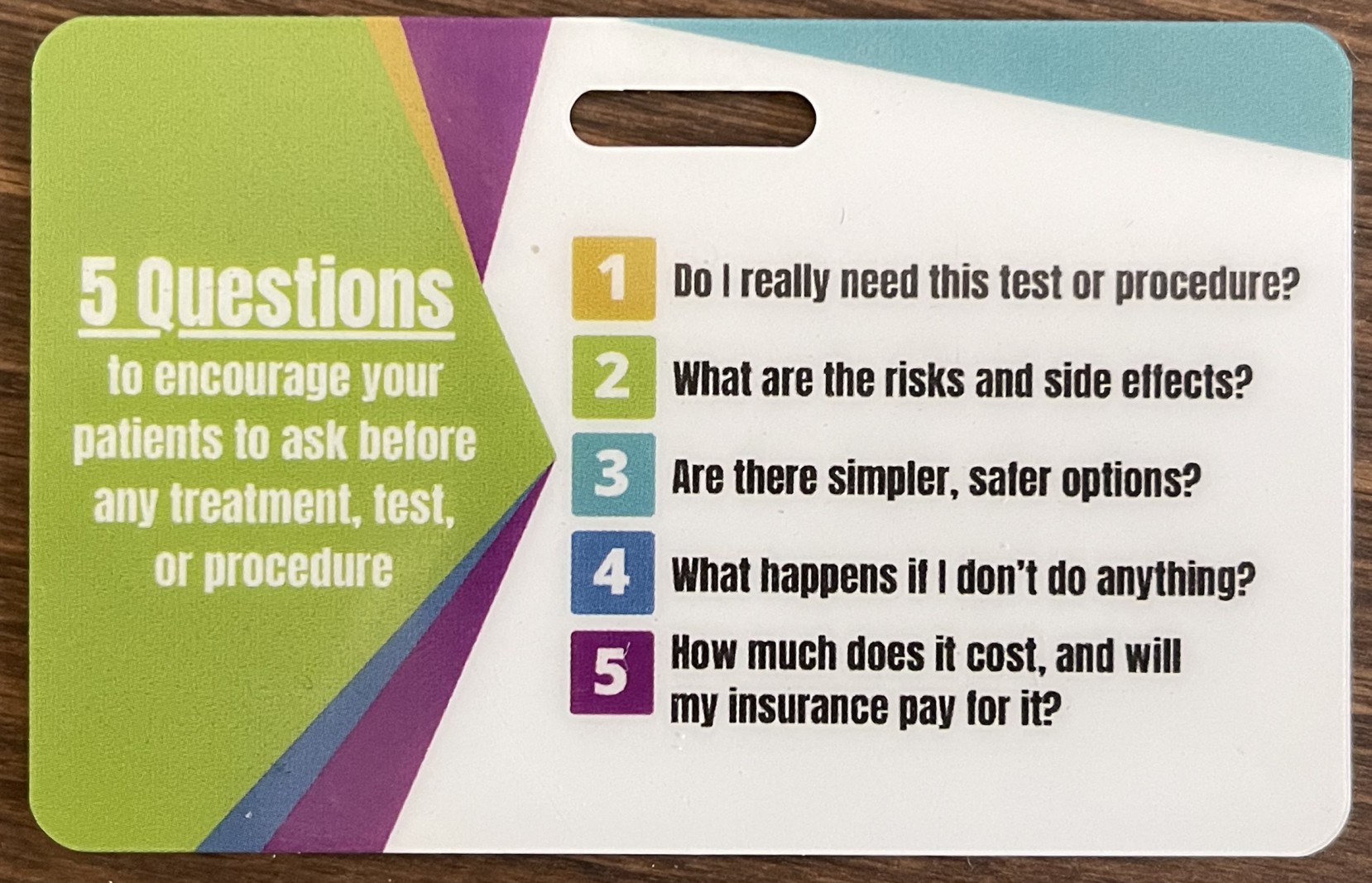 Choosing Wisely Badge Cards – Costs of Care