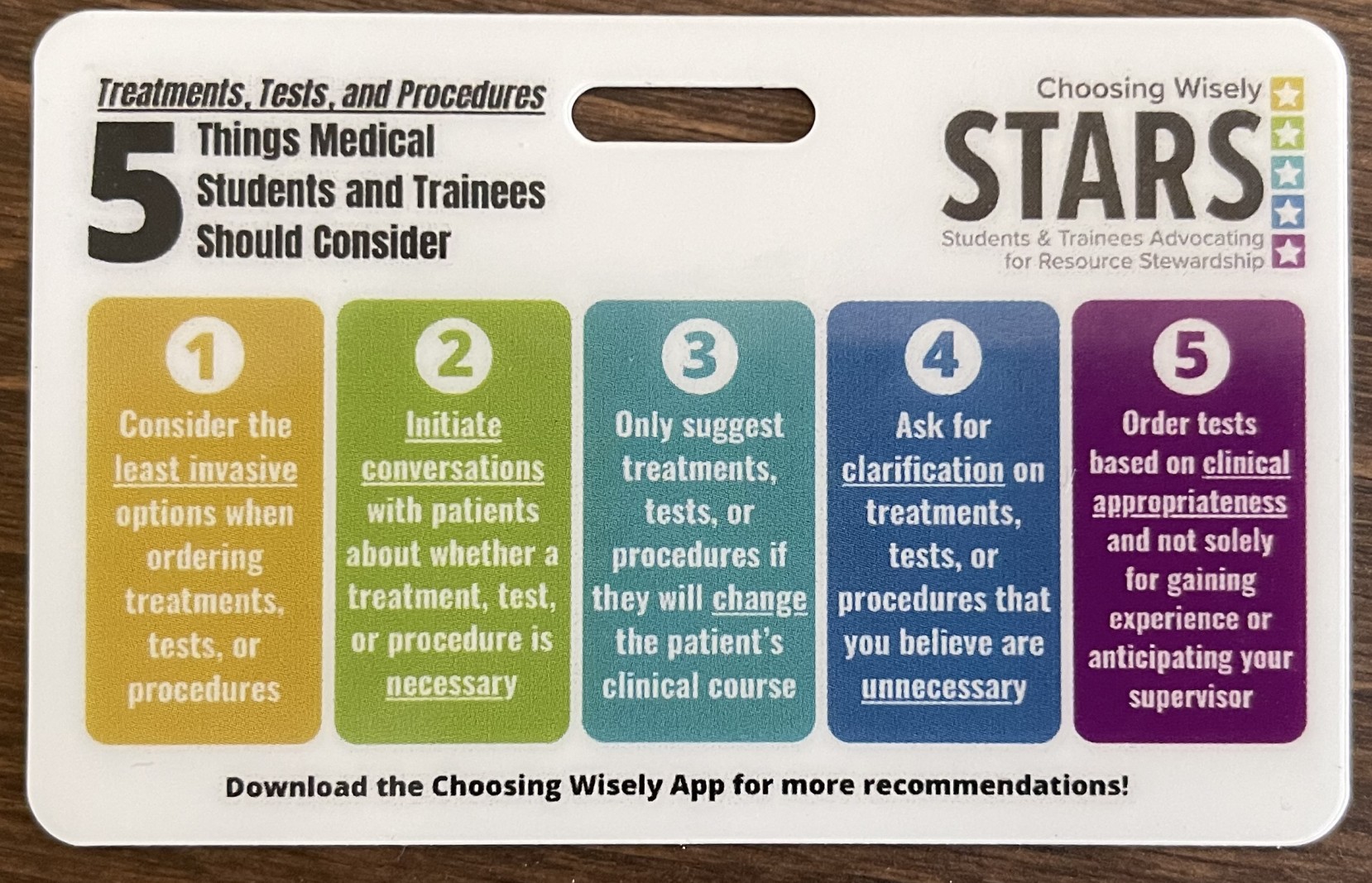 Choosing Wisely Badge Cards – Costs of Care