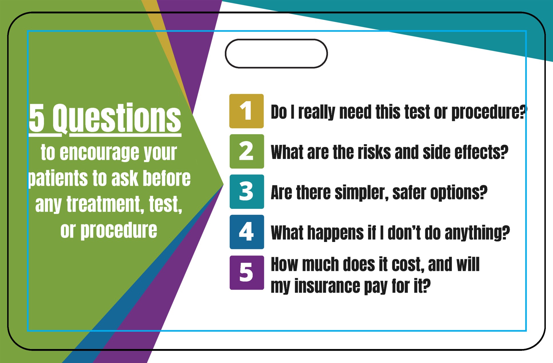 Choosing Wisely Badge Cards – Costs of Care