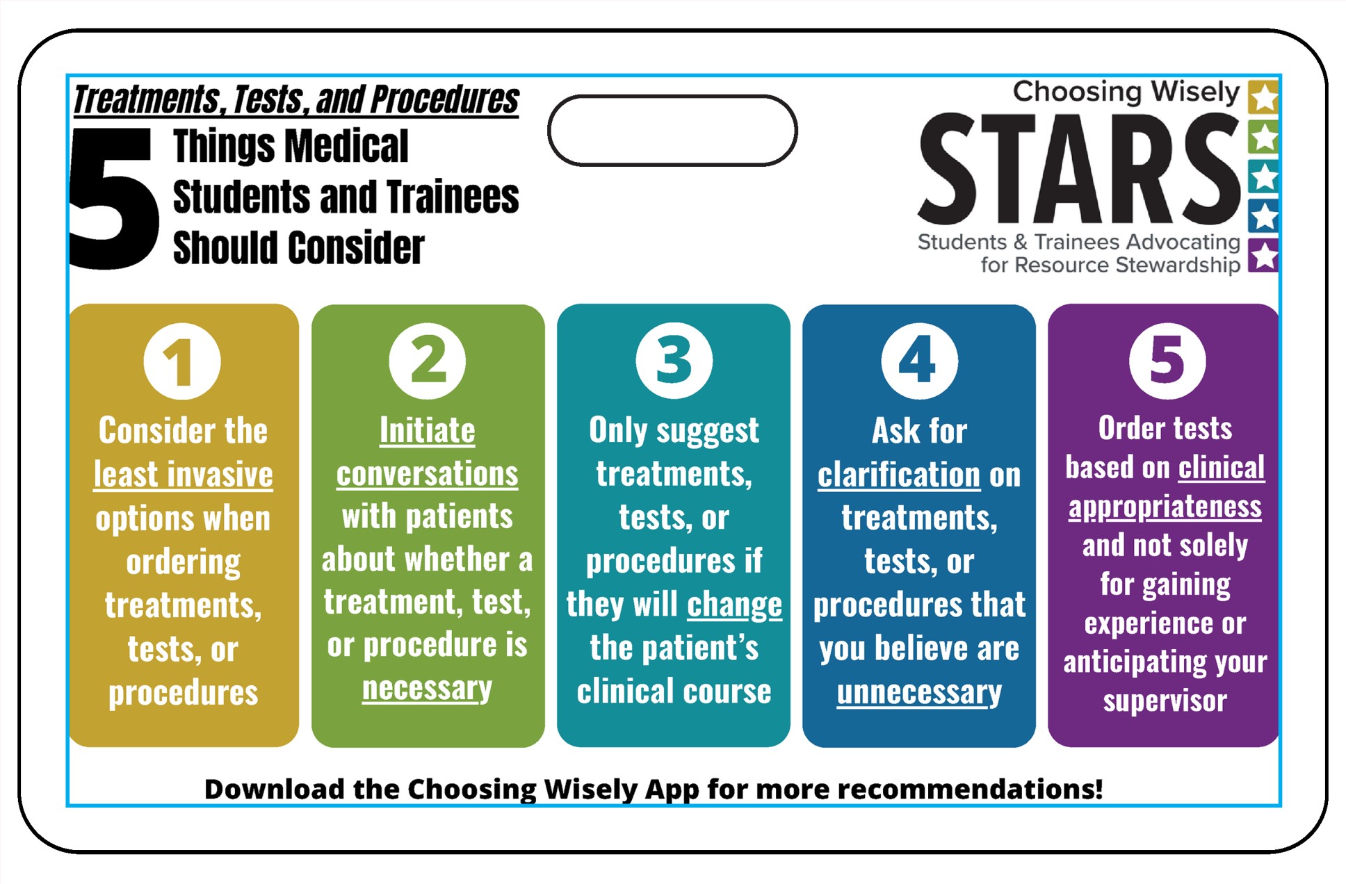 Choosing Wisely Badge Cards – Costs of Care